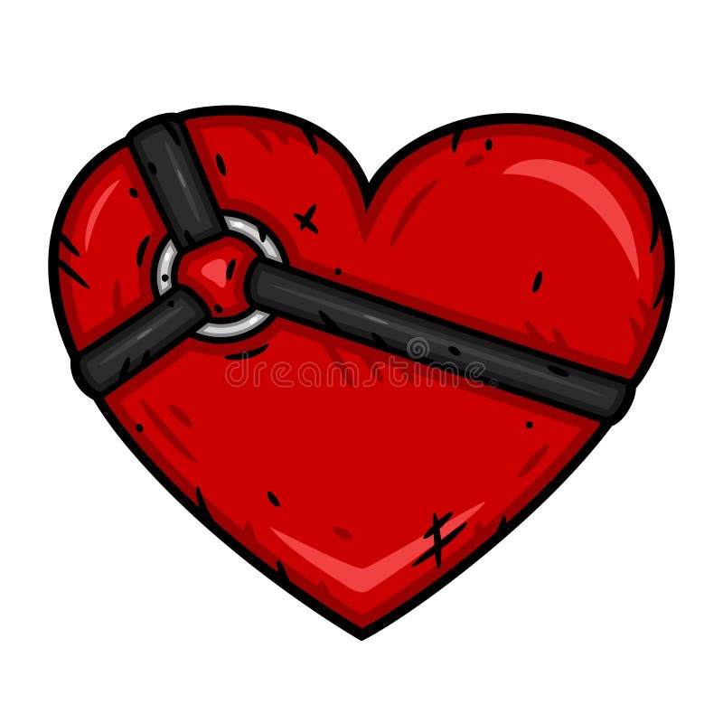Red Heart with Fashion Harness. Vector Illustration Stock Vector ...