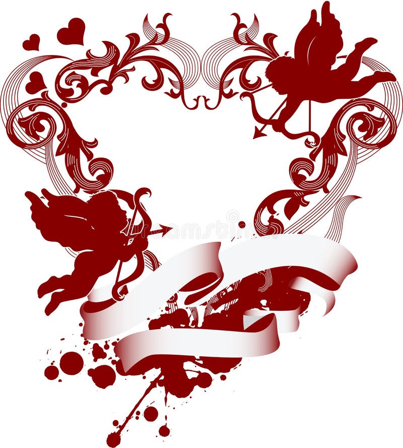 Red Heart with Filigree Ornament Stock Vector - Illustration of ...