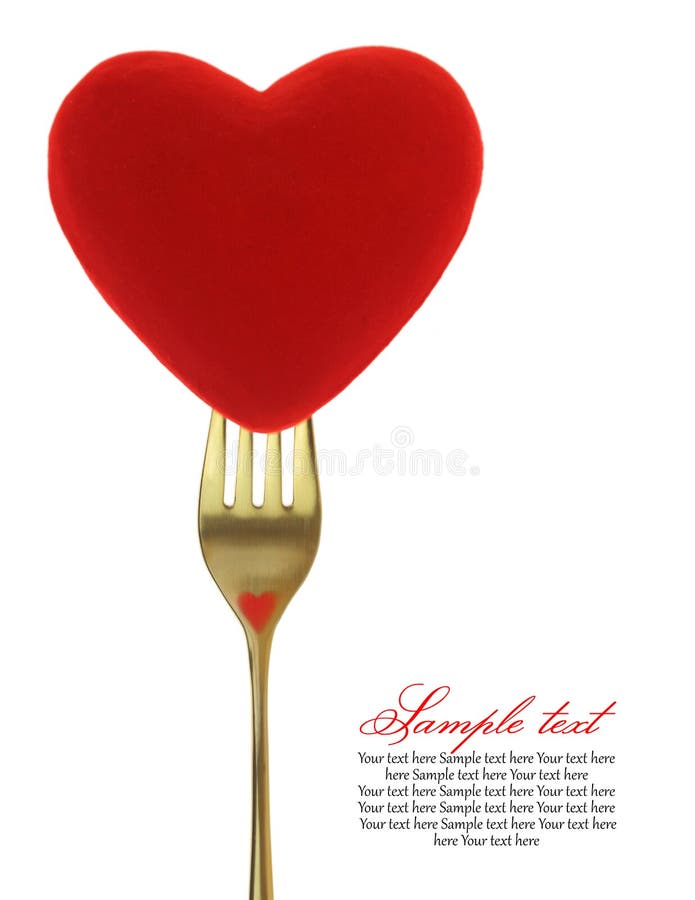 Red heart on fork stock image. Image of background, medical - 36908533