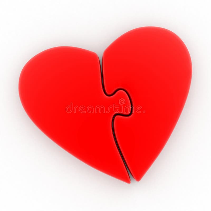 Matching heart halves stock illustration. Illustration of jigsaw - 7653763