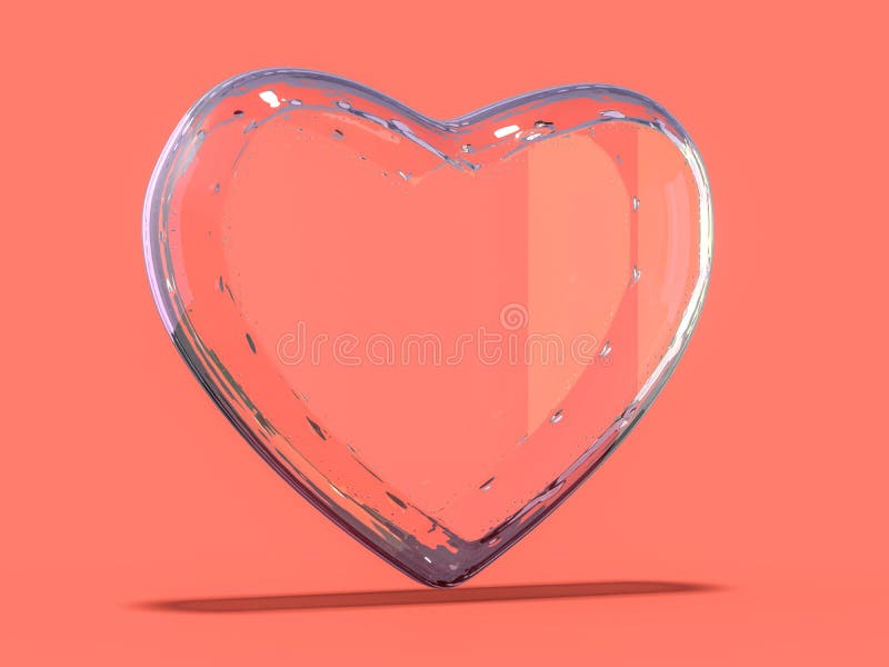 Red Heart Gemstone on Isolated Background. 3D Stock Illustration ...