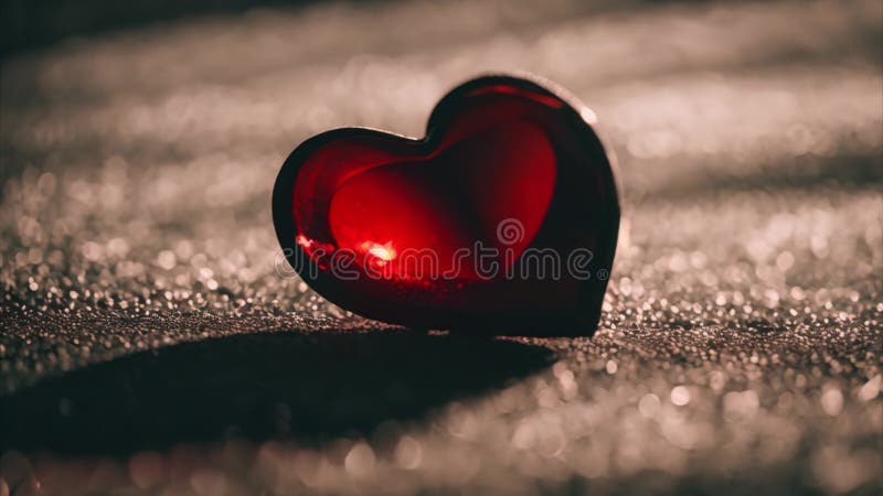 Red Heart with Glimmering Background Stock Footage - Video of glowing ...