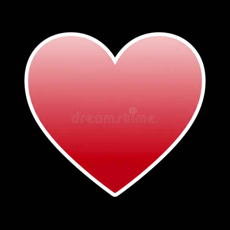 Red Heart with a Gradient Effect, Transitioning from a Darker Red at ...
