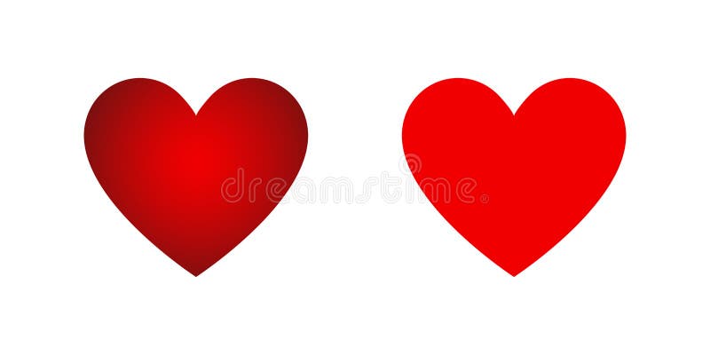 Red Heart Gradient Isolated Vector Decorative Element on White ...