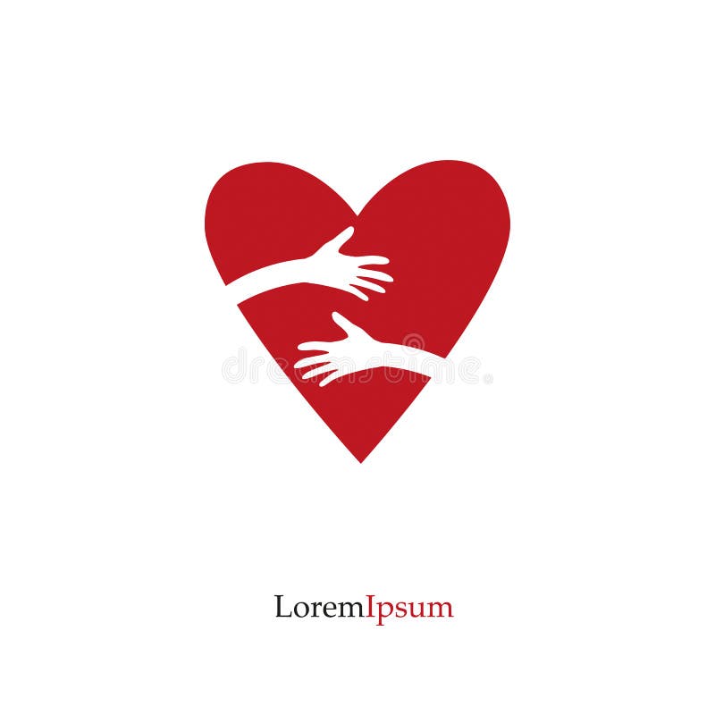 Red Heart and Hand. Love, Hope, Care Logo, Vector Illustration Stock ...