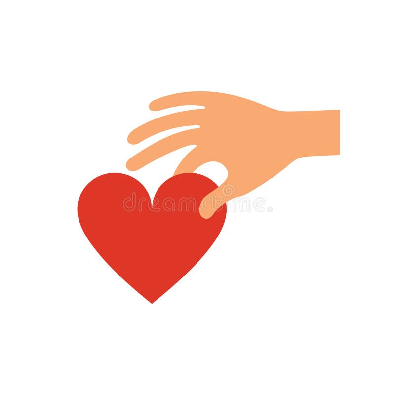 Red Heart in Hand. Vector Illustration Stock Illustration ...