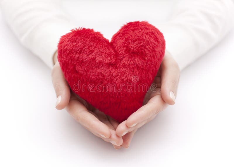Red heart in hands stock image. Image of greeting, hand - 29492917