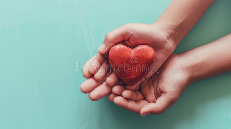 The Red Heart in Hands. AI Generated Stock Image - Image of comfort ...