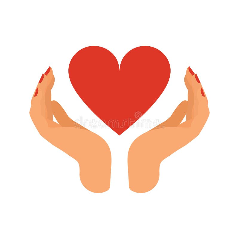 Red Heart in Hands. Vector Illustration Stock Illustration ...
