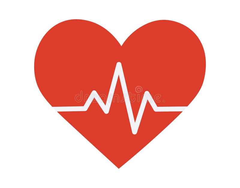 Red Heart with Heartbeat Sign. Vector Illustration Stock Vector ...