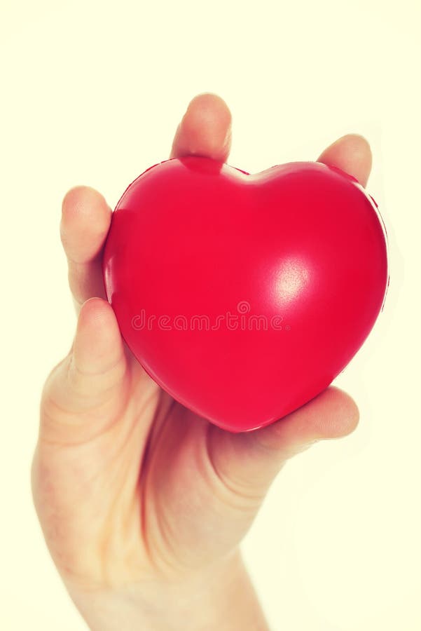 Red Heart Held on a Female S Hand Stock Image - Image of hope, love ...