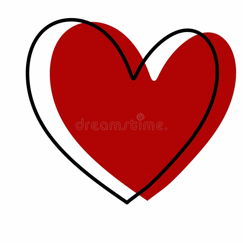 Red Heart Icon on White Background , Illustration Stock Illustration ...