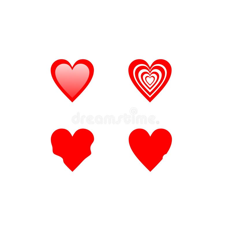 Set of Hearts Icon, Heart Drawn Hand - Stock Vector. Set of Heart of ...