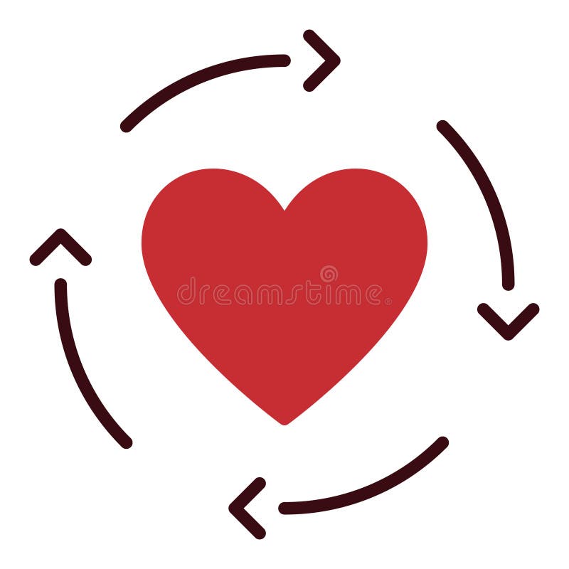 Red Heart Inside Arrows Vector Icon Sign for Expressing Love Stock ...