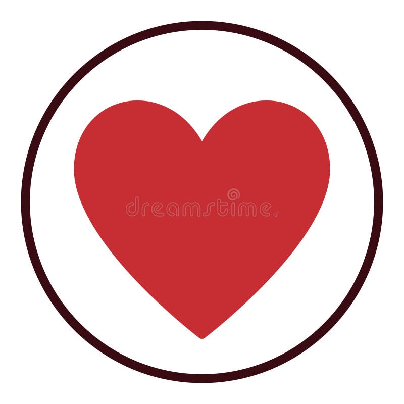 Red Heart Inside Circle Vector Icon - Romantic Relationships Symbol ...