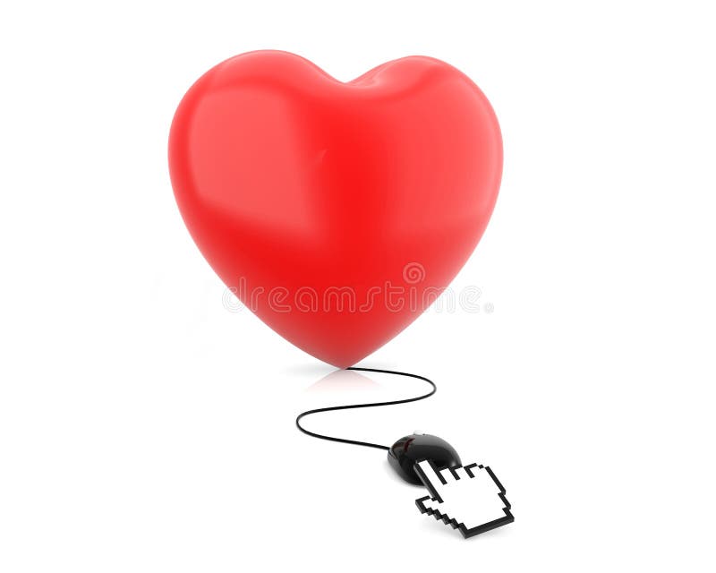 Red Heart Computer Mouse Stock Illustrations – 285 Red Heart Computer ...
