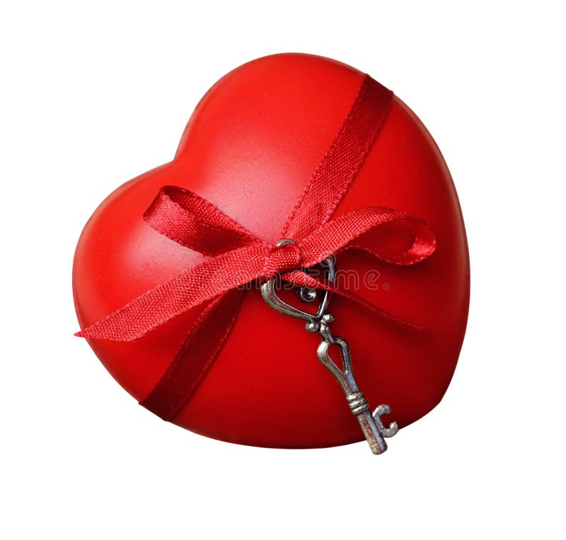 Red Heart and Key for Valentine S Day Stock Image - Image of holiday ...