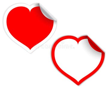 Red Heart Labels / Stickers Stock Vector - Illustration of isolated ...