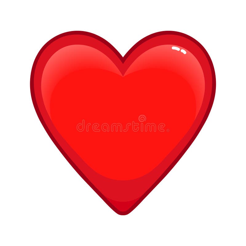 Red Heart Large Size Icon for Emoji Smile Stock Vector - Illustration ...