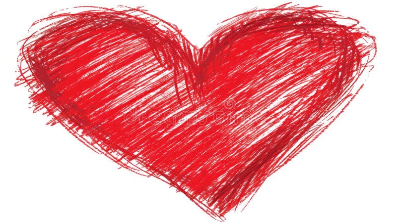 A Red Heart with Red Lines Drawn on it Stock Photo - Image of romantic ...