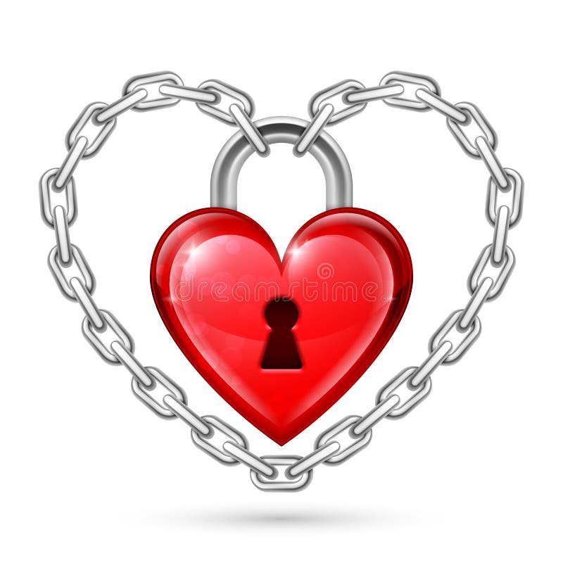 Heart lock with key stock vector. Illustration of symbol - 43716706