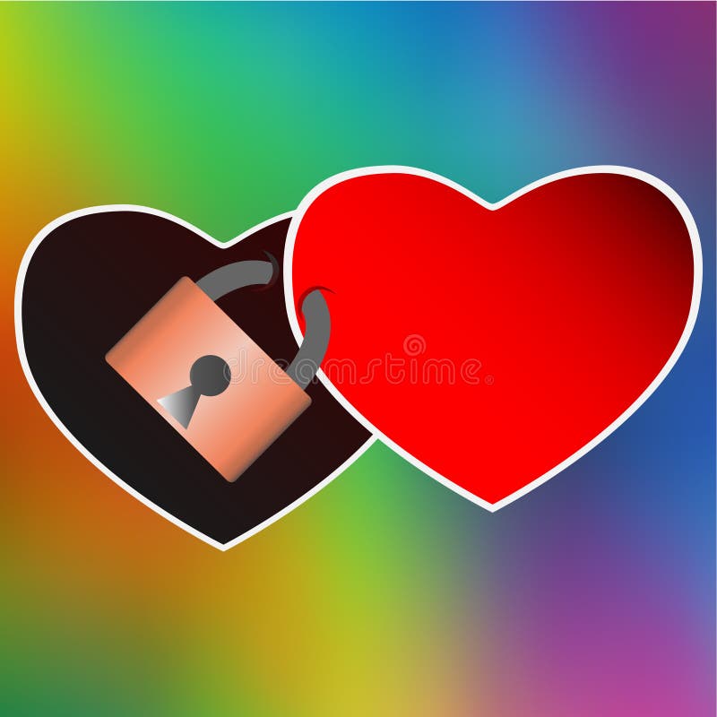 Red Heart on the Lock. the Concept of Love Stock Illustration ...