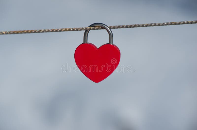 Red Heart Lock. Love Padlock. Stock Photo - Image of opening ...