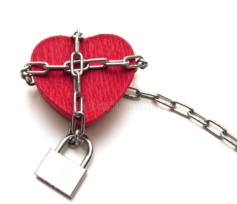 Love Locked Heart Shape with Chains Stock Image - Image of shape ...
