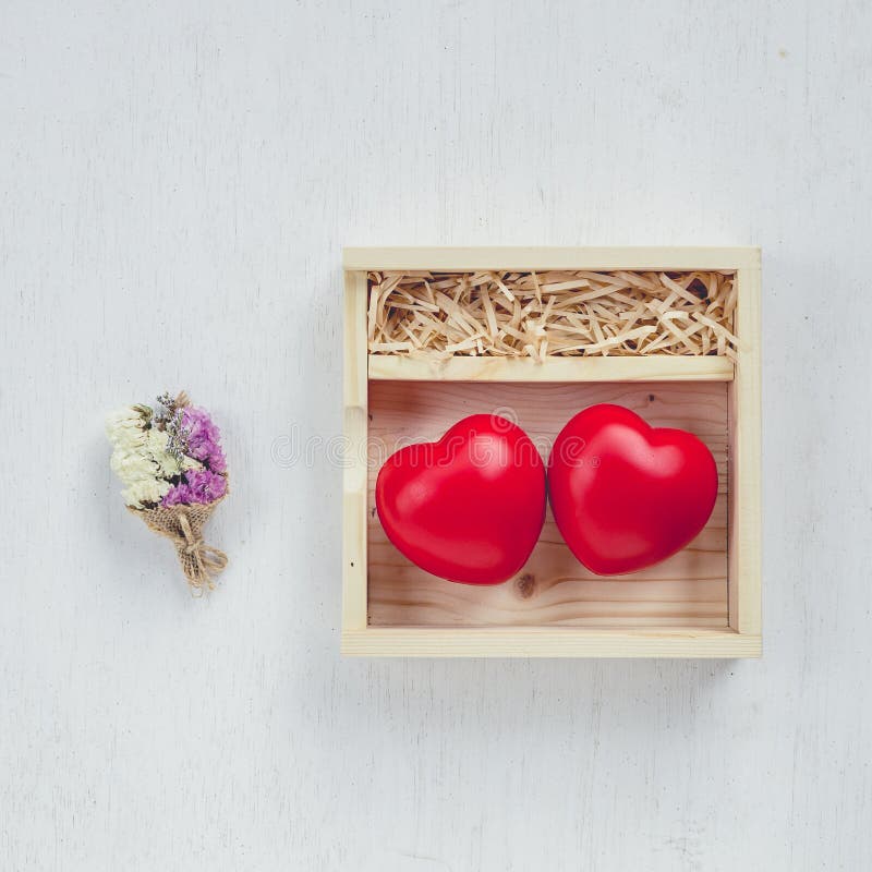 Red Heart in Love Box. Concept for Valentine`s Day Stock Photo - Image ...