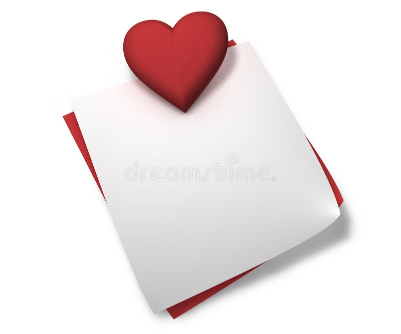 Red Heart Love Notes stock illustration. Illustration of honeymoon ...