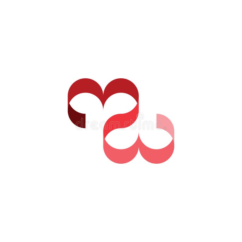 Red Heart Love Ribbon Vector Icon Element Stock Vector - Illustration ...