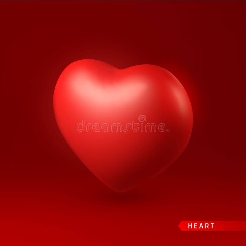Red Heart. Love Symbol Isolated on Gray Background Stock Vector ...
