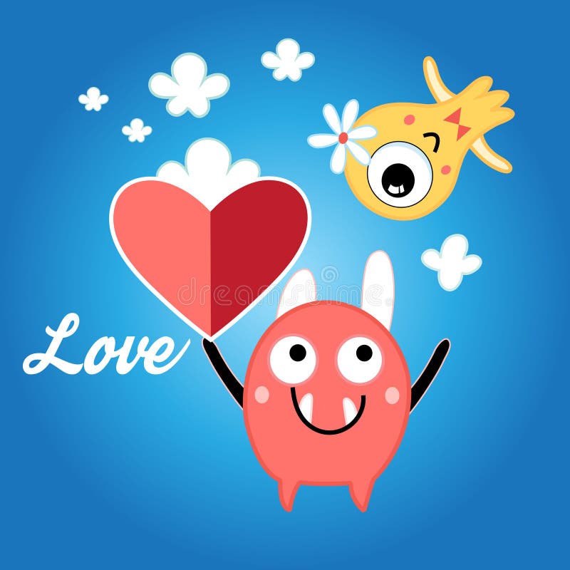 Red Heart Lovers Monsters Stock Illustrations – 5 Red Heart Lovers ...