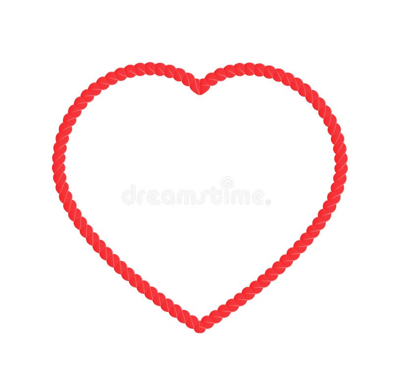 Red Heart Made of Red Rope Isolated on White Background Stock Vector ...