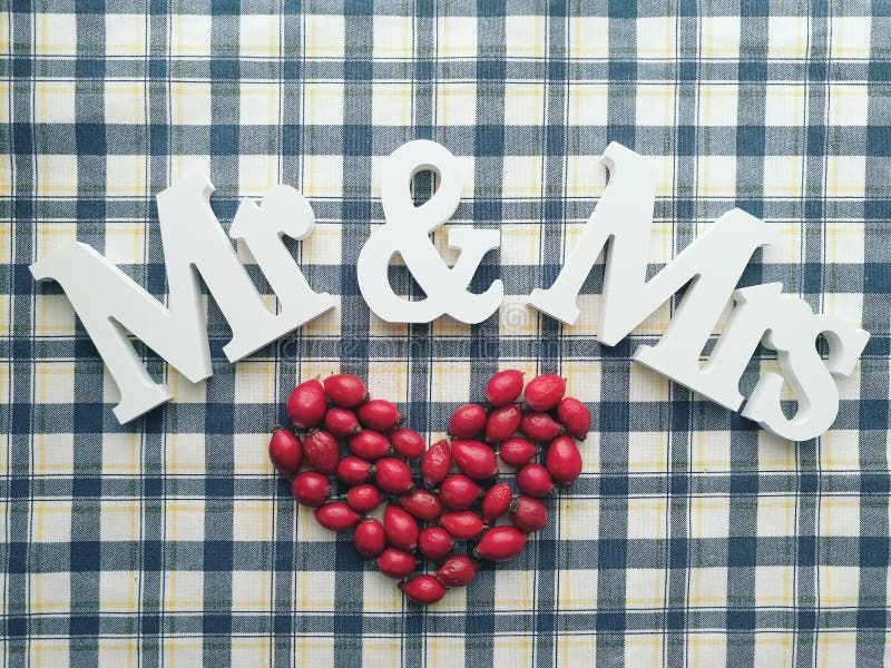 Red Heart Mr & Mrs stock image. Image of lovely - 130000727