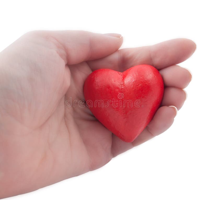 Red heart in my hand stock image. Image of love, care - 17797781