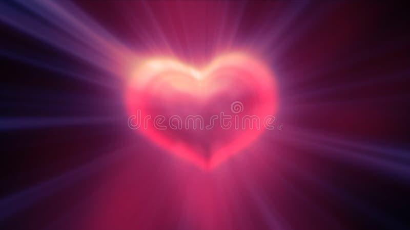 Red Heart Neon Glow Ray Light Stock Illustration - Illustration of ...