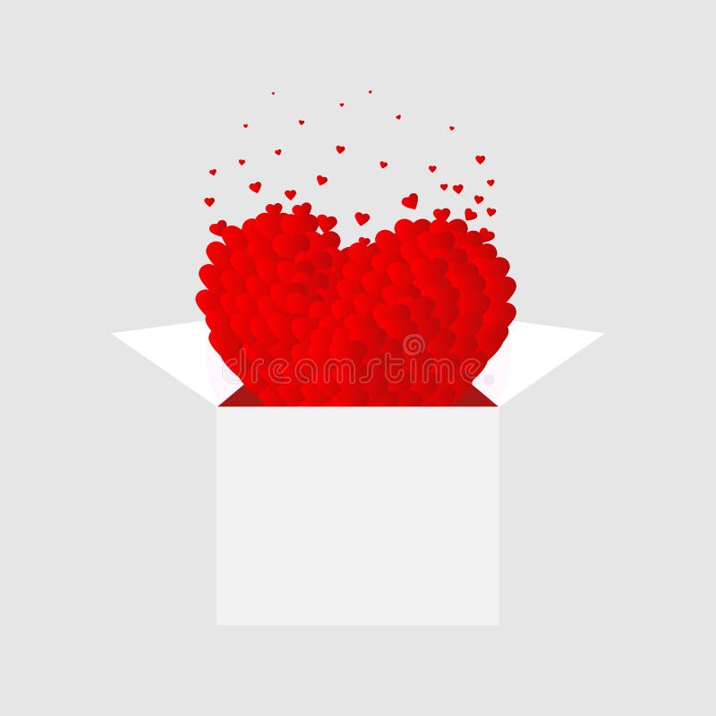 Red Heart Open Box Valentines Icon. Vector Illustration Eps 10 Stock ...