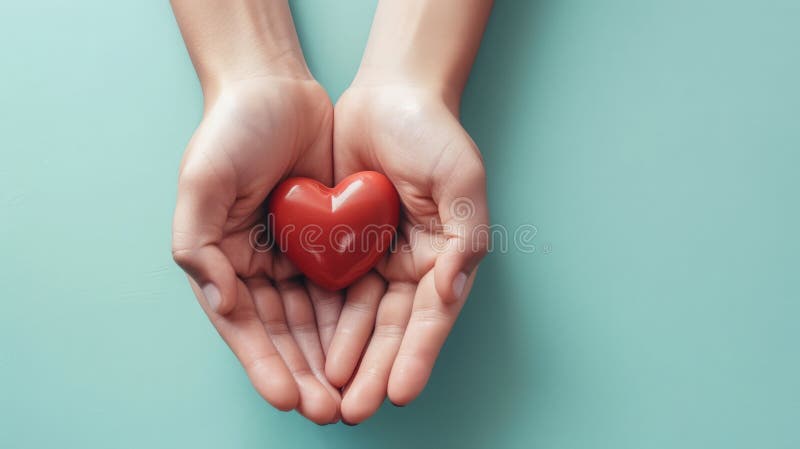 Red Heart in Open Hands stock illustration. Illustration of hope ...