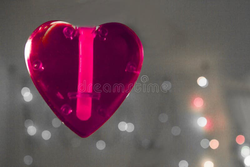 Red Heart Over Blurred Bokeh Effect Background Stock Illustration ...