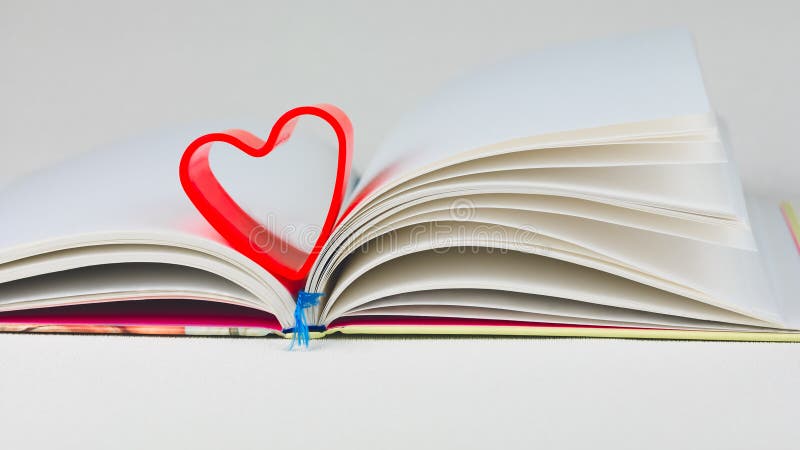 Red Heart Over Diary Book on White Table Stock Photo - Image of heart ...