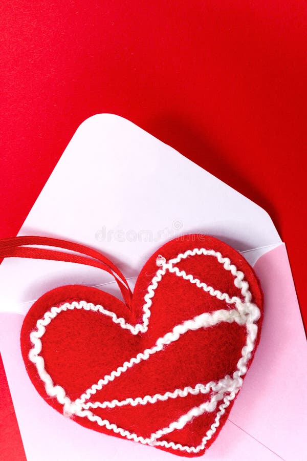 Red heart over envelope stock photo. Image of surprise - 28379476