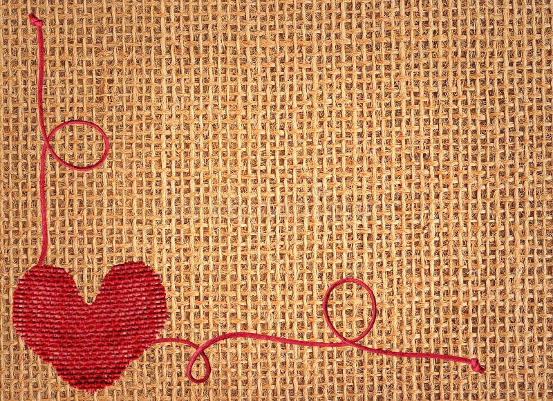 Red Heart Over Linen Texture Background Stock Photos - Free & Royalty ...