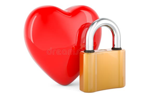 Red Heart with Padlock, 3D Rendering Stock Illustration - Illustration ...