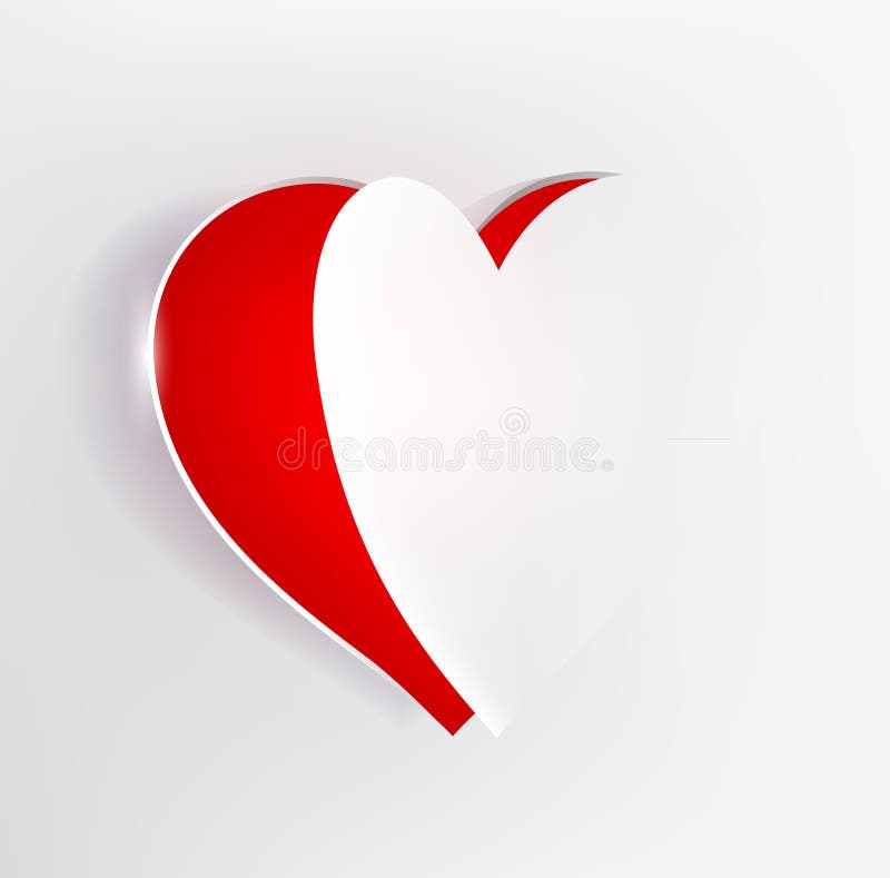 Red heart in a page stock vector. Illustration of present - 50545017