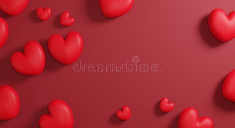 Red Heart on Paper Background with Copy Space 3d Render Stock ...
