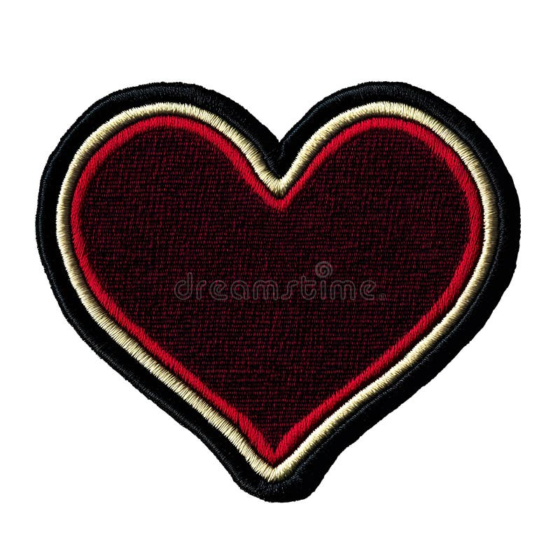 Red Heart Patch - Isolated on White Stock Illustration - Illustration ...