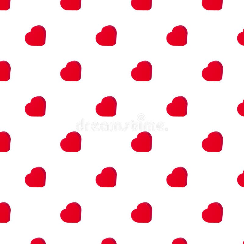 Red Heart Pattern on White Background. Stock Illustration ...