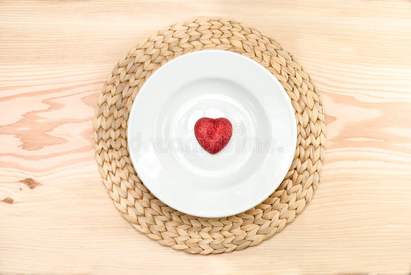 Red heart in plate stock image. Image of love, white - 29186823