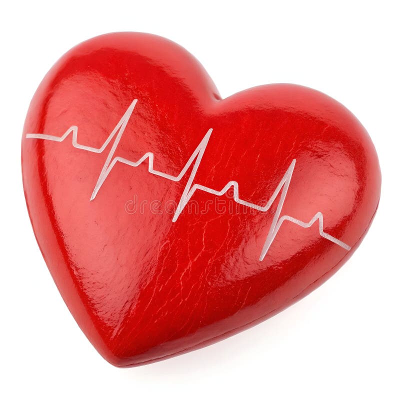 Red Heart with Pulse stock illustration. Illustration of cardio - 356385746